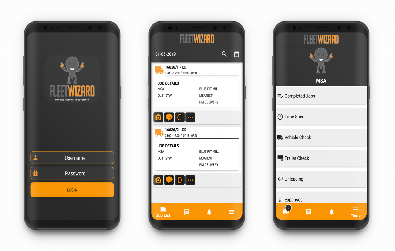 pda_screen_mockup - FleetWizard